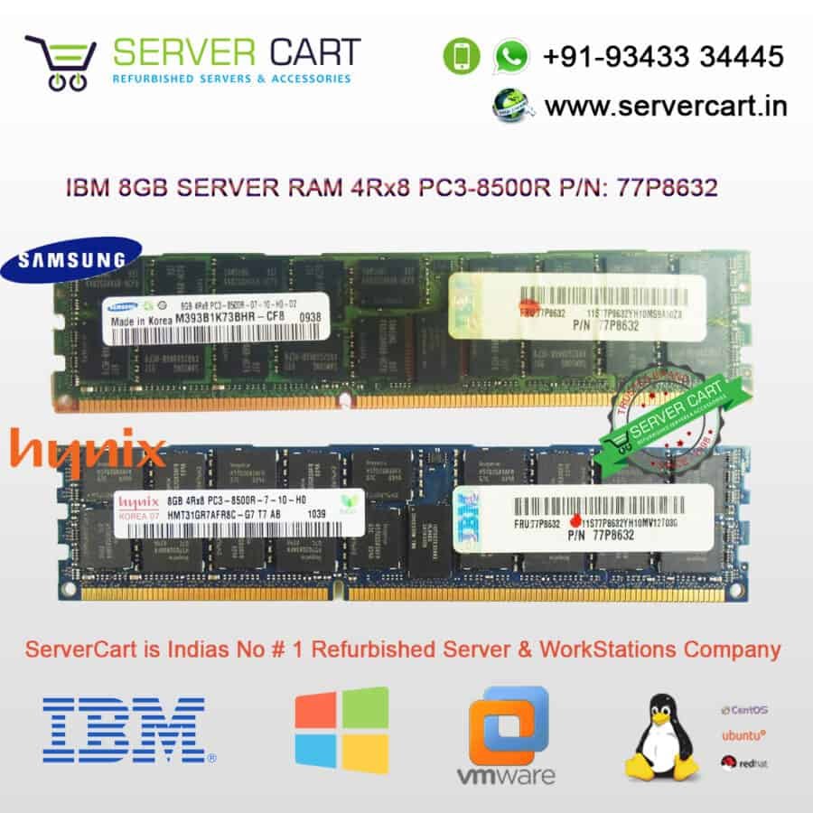 IBM 8GB SERVER RAM 4Rx8 PC3-8500R Memory 77P8632 - ServerCart